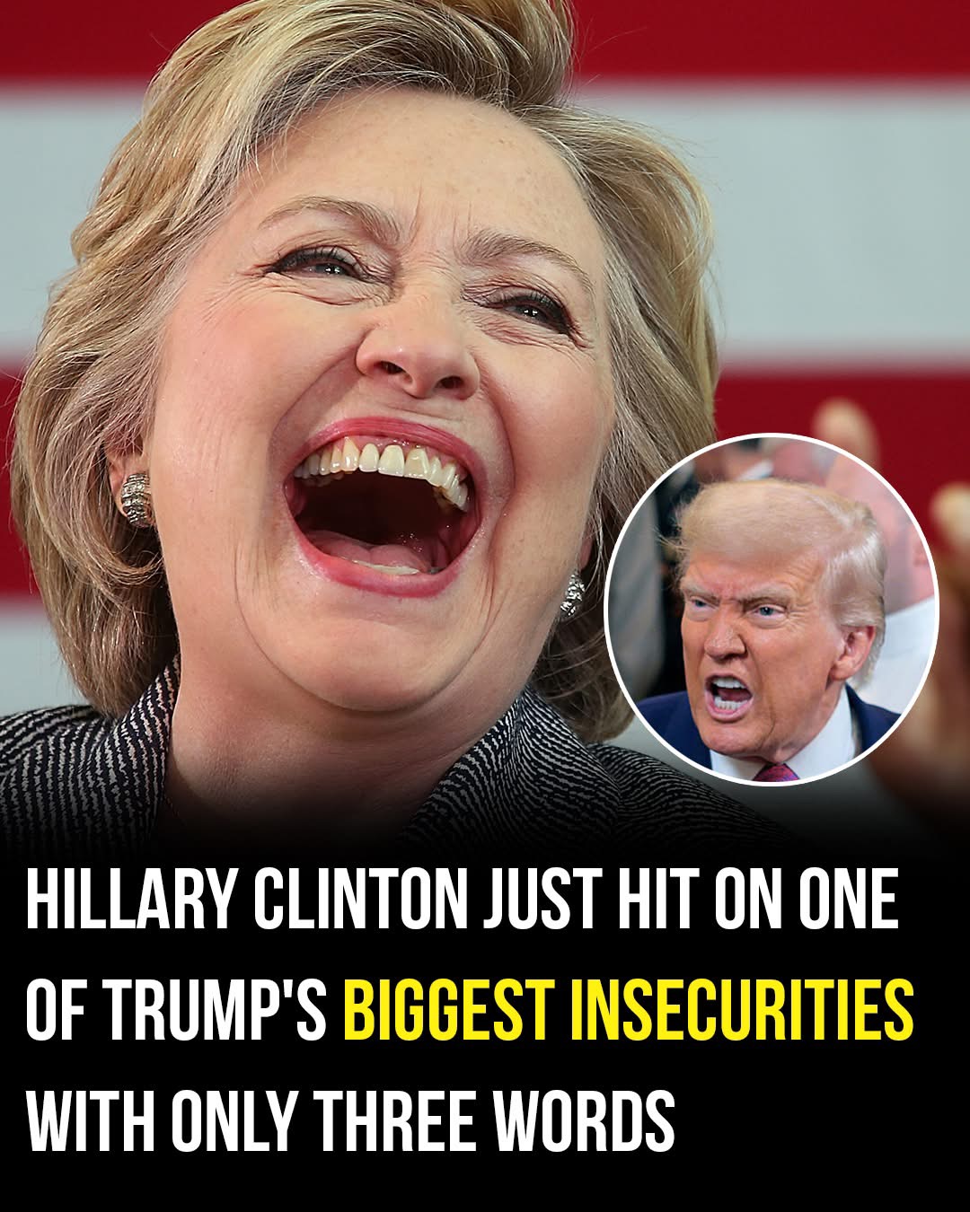 Hillary Clinton trolls Trump with three brutal words - Lunar Society