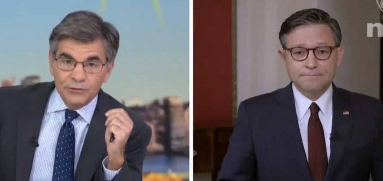 Speaker Johnson Humiliates George Stephanopoulos To His Face Over ...